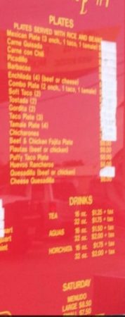 La Popular Bakery Burrito Shop Menu